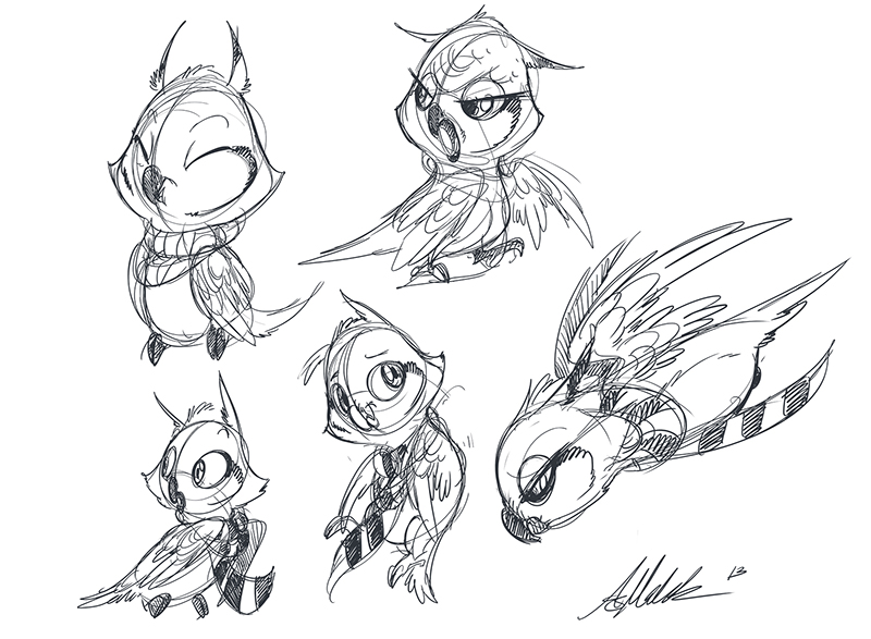 Otto the Owl | Model Sheet by Ashley Malick - Zerply
